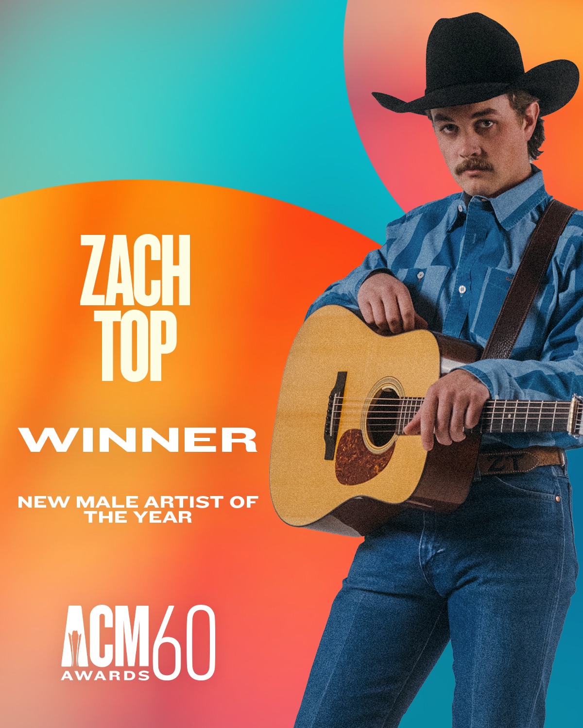 Zach Top Receives ACM New Male Artist of the Year Award - Stage Right ...